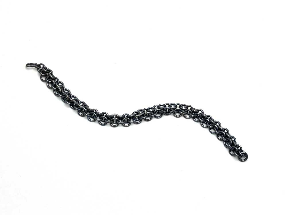 Sterling Silver Heavy Chain Mail Bracelet 8 1/2" Oxidized | Adornment ...